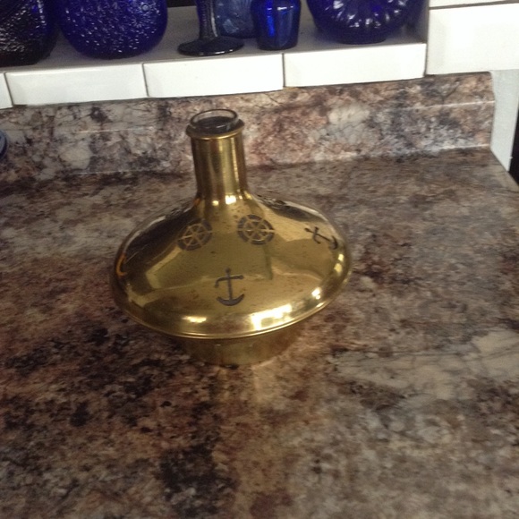 Other | Vtg Brass Covered Glass Decanter Music Box | Poshmark